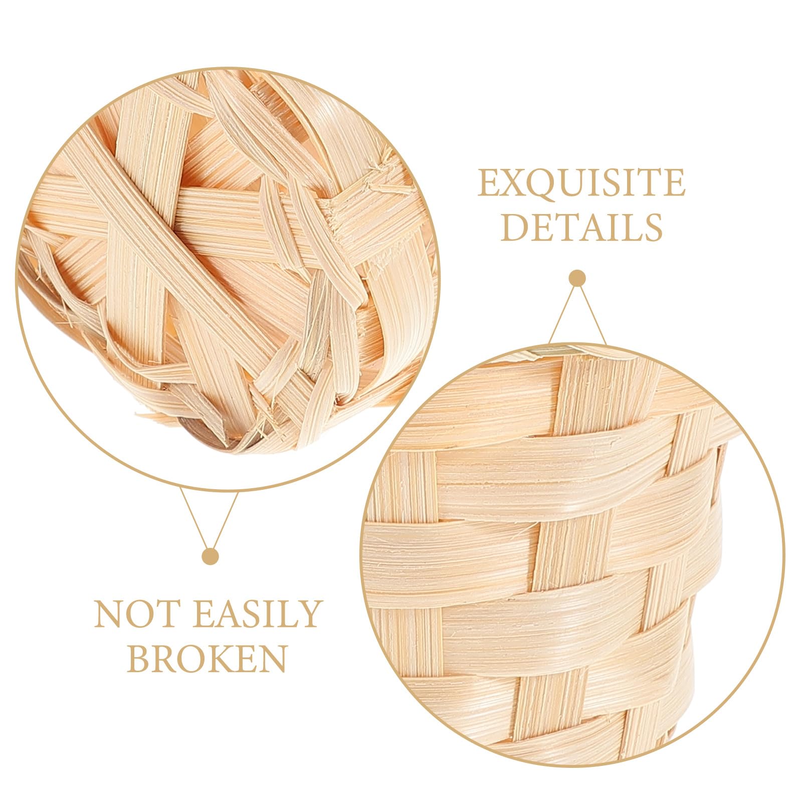 SAFIGLE Wicker Trash Can Bathroom Trash Can Bamboo Desk Paper Wastebasket Straw Basket Weaving Organizer Bamboo Storage Basket Rattan Trash Can