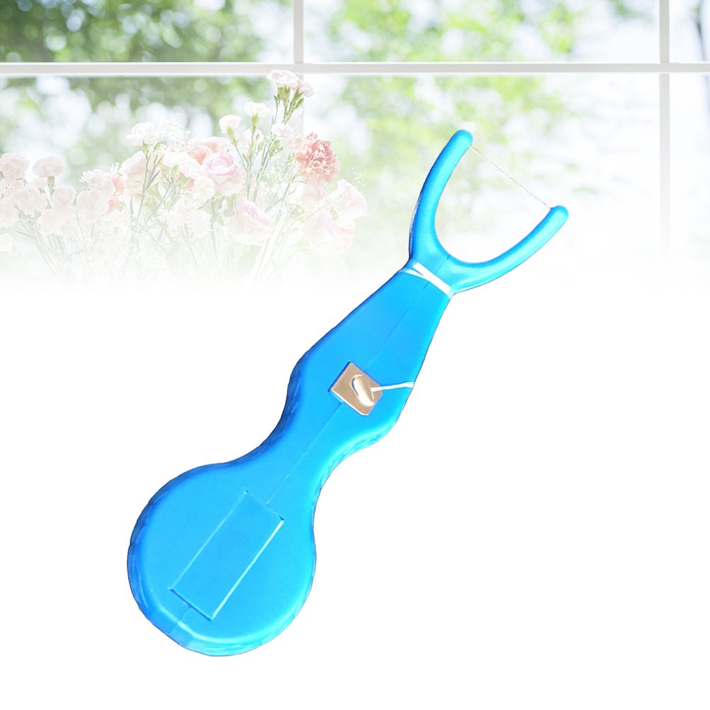 SUPVOX 3 Pcs Dental Floss Handle Reusable Dental Flosser Dental Wire Rack (White+ Pink + Blue)