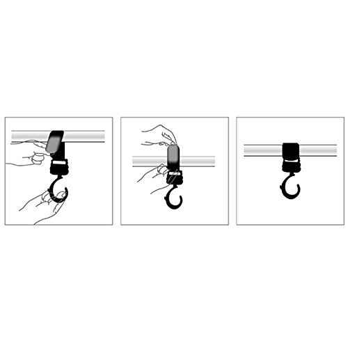 Baby Stroller Universal Multi-Purpose Hooks - Black - 2 Hooks
