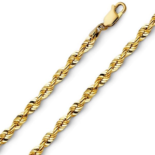 2MM Rope Chain Necklace 16" - Gold Men Women Gifts (18)