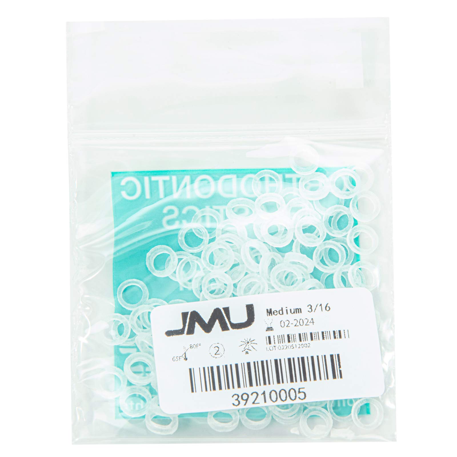 JMU Orthodontic Elastics 3/16 Medium, 500 pack Intraoral Rubber Bands Latex Free Dental Rubber Bands Made in USA