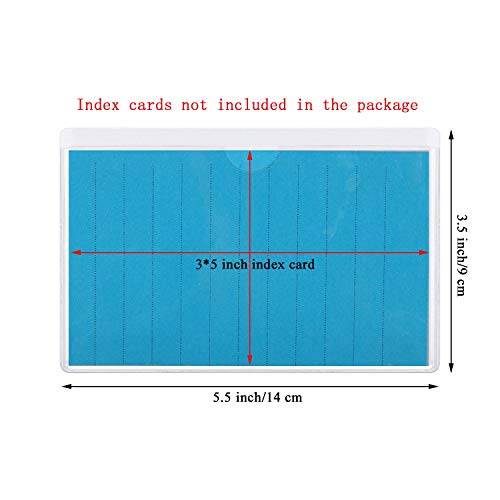 Gydandir 32 Pack Self-Adhesive Index Card Pockets Top Open Crystal Clear Plastic Card Holder Suitable for Organizing and Protecting 3x5 Inches Index Cards, Business Cards, Photo, Label and Planner