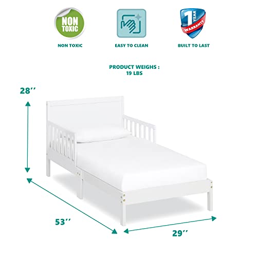 Dream On Me 648-WHT Brookside Toddler Bed, 53lx29bx28h inches, White