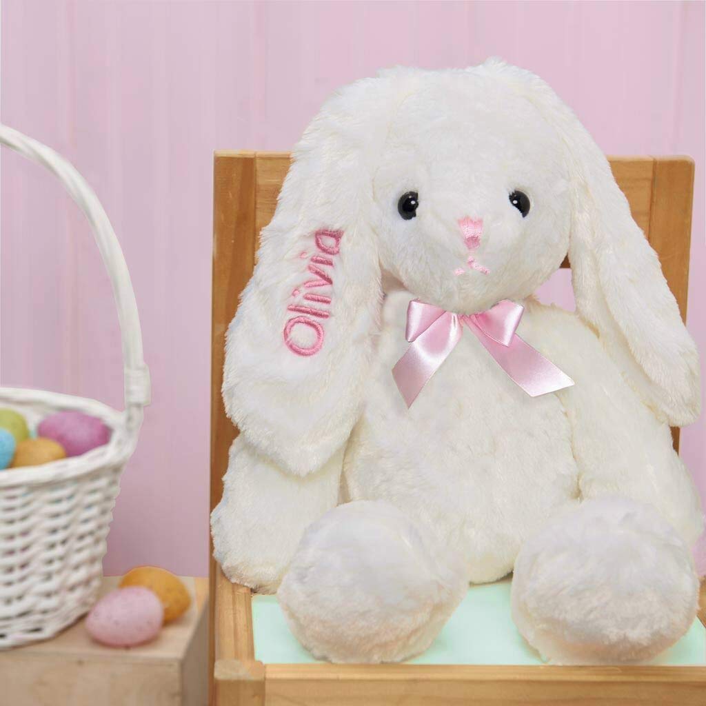 Personalized Bunny Face Easter Basket (Pink)