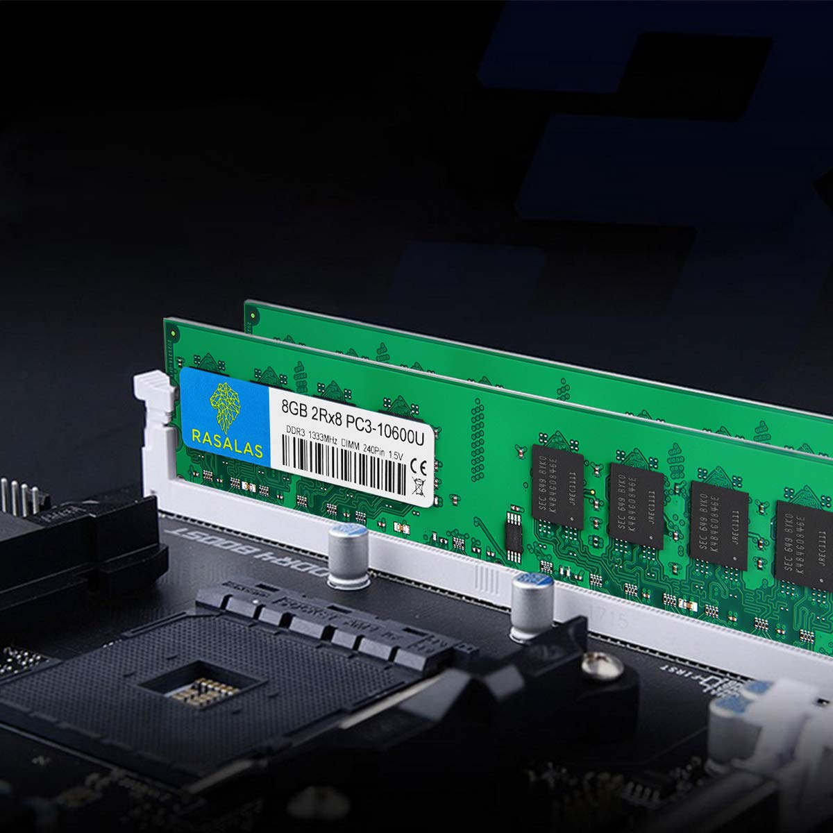 Rasalas 16GB Kit (2x8GB) PC3-10600 DDR3 1333MHz Ram 16GB 2Rx8 PC3 10600U DDR3 1333 8GB Ram 240 Pin 1.5V CL9 1333 mhz DDR3 Desktop Memory Ram Module