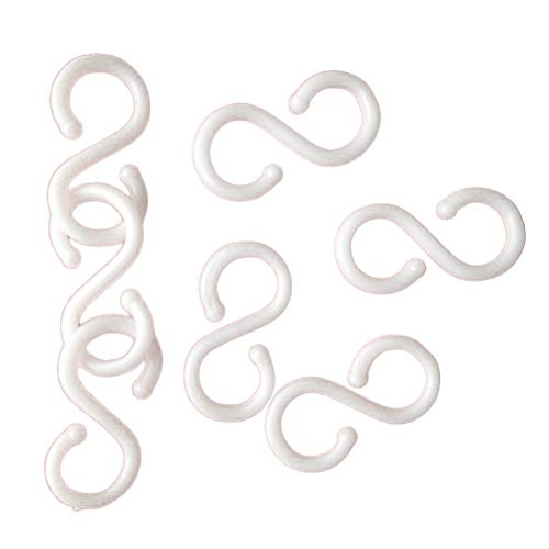 Artibetter 100PCS Plastic S Hook Hanger Kitchen Bathroom Hanging Pot Hook(White)