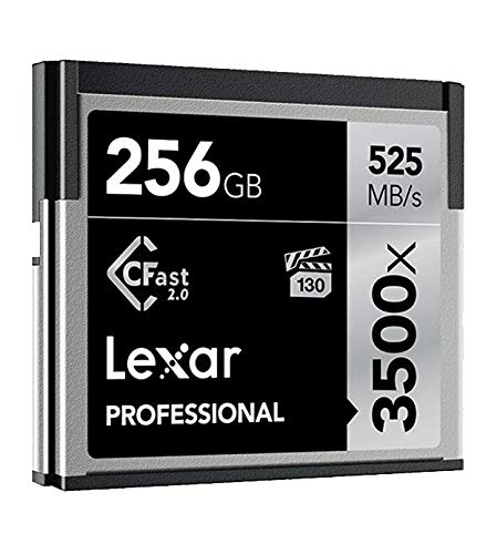 Lexar Professional 3500x 256GB CFast 2.0 Card, Up to 525MB/s Read, for Cinematographer, Filmmaker, Content Creator (LC256CRBNA3500)