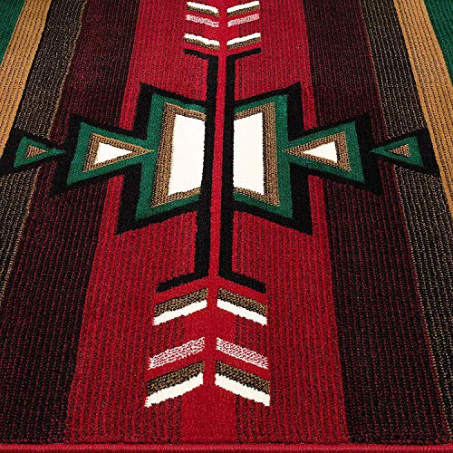 Southwest Southwestern Native American Navajo Indian Red Carpet Area Rug (2’ X 3’)