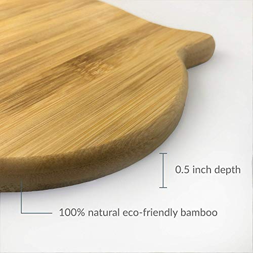 JB Home Collection 4572, Natural Bamboo Cat Serving Tray for Snacks Appetizer Fruit Vegetable | Food Platter | Picnic Kitchen Party | Eco-Friendly Plates