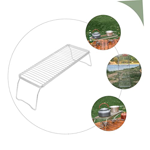 Abaodam Burner Support Portable Bbq Grill Gas Grill Outdoor Gas Bbq Grill Warming Grate Campfire Grill Charcoal Grill Grate Sturdy Furnace End Holder Camping Pot Bracket Camping Accessory