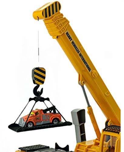 Big Daddy Trucks-Large Sized Friction Powered King Crane which extends to 1 ft Personal Accessories and Toys can be Used on This Truck