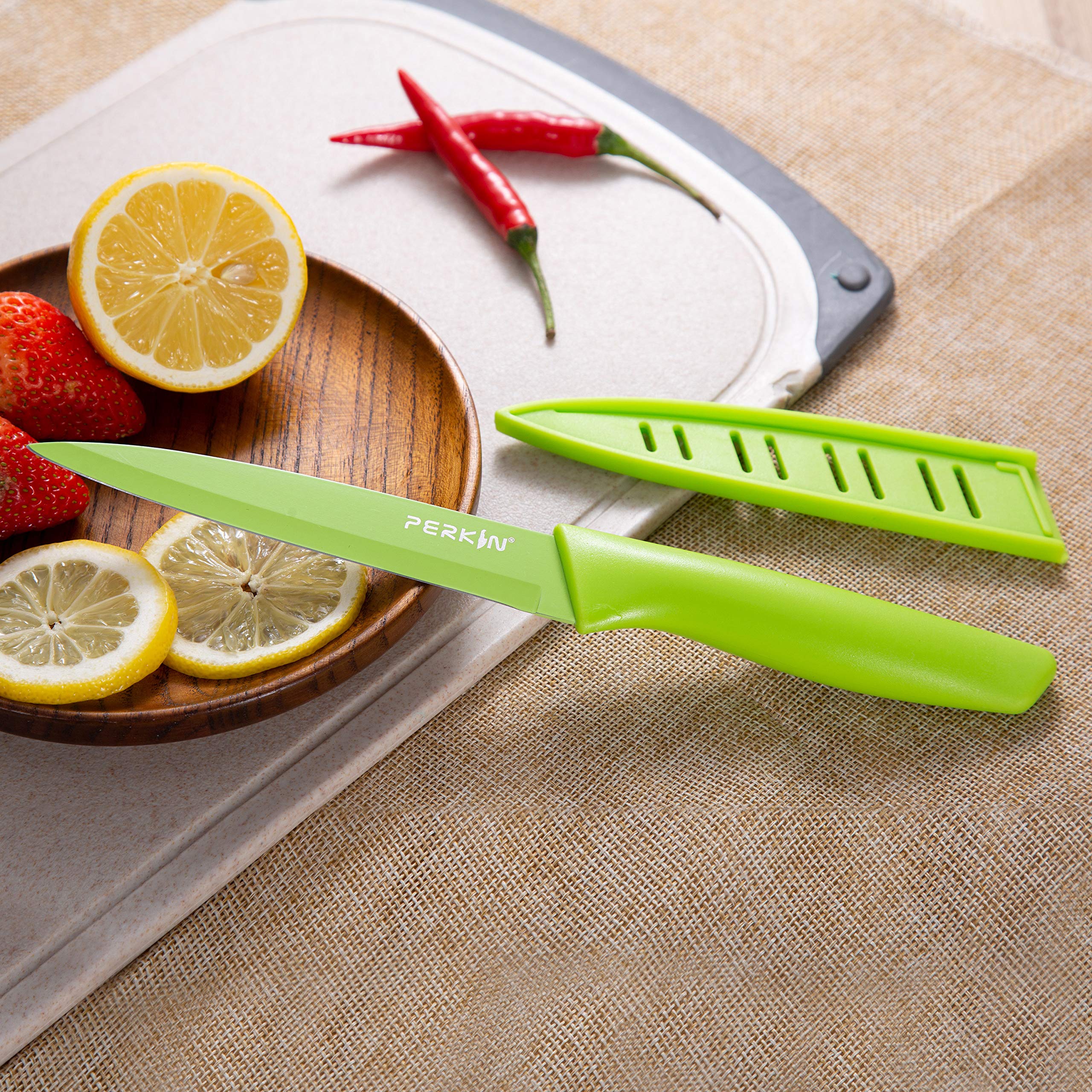 Perkin Utility Knife Kitchen Knife Cooking Knife Stainless Steel Sheath Knife Ergonomic Handle