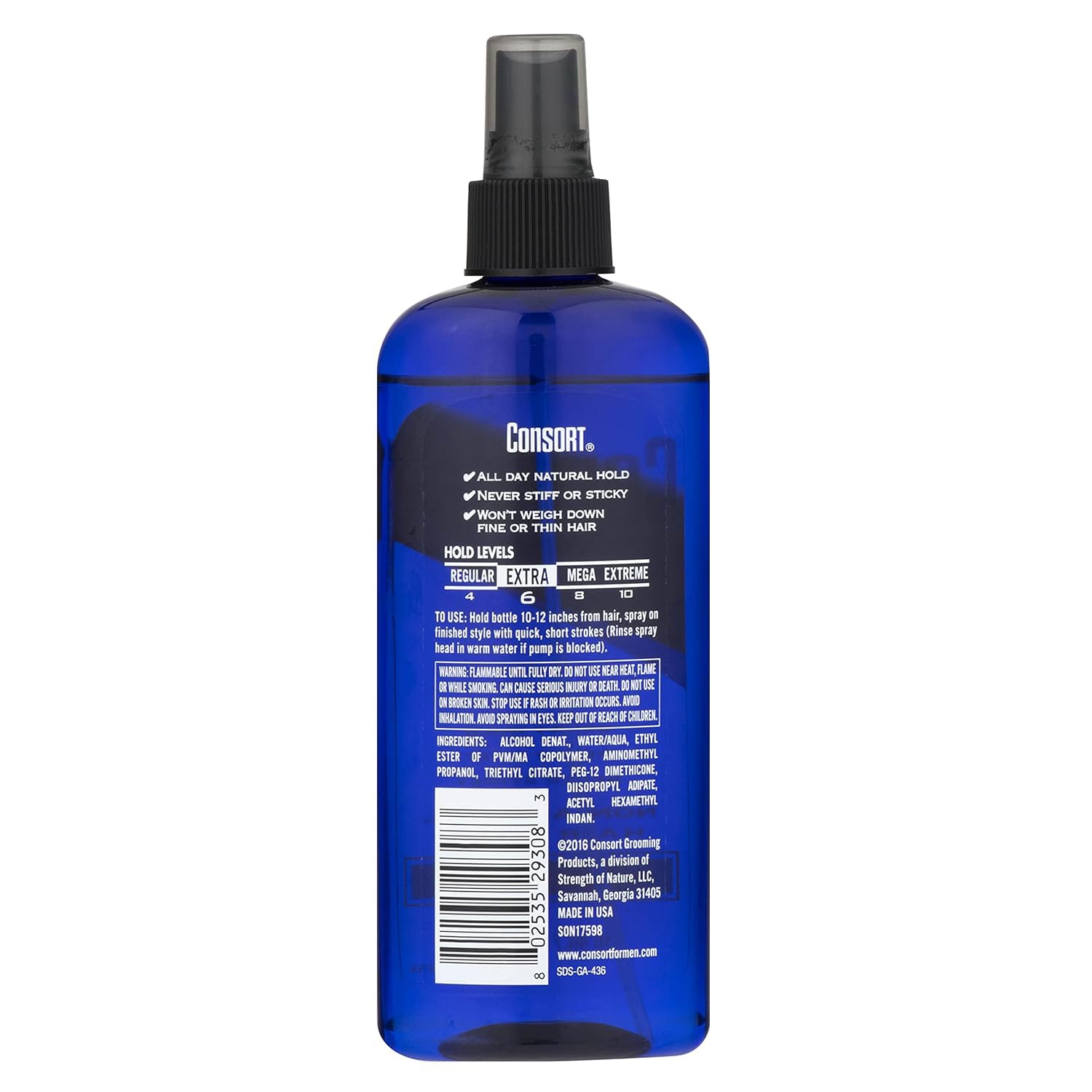 Consort Hair Spray 8 Ounce Unscented Extra Hold Pump Non-Aero (236ml) (3 Pack)