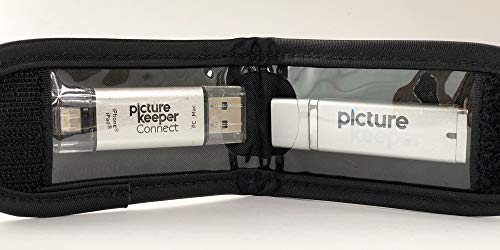 Picture Keeper USB Flash Drive Key Chain Holder with Anti-shock and Water-Resistant Material, 2-Drive Capacity, Easy Clip Key Chain (Black)