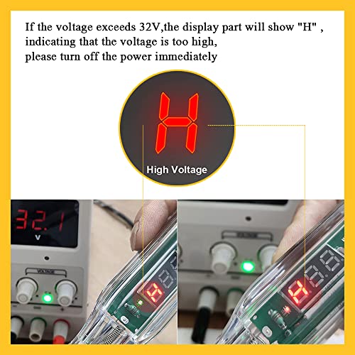 Automotive Test Light, 3-24V DC Digital Light Tester with Voltmeter, Test Light with Extended Spring Wire, Heavy Duty Auto Circuit Tester, Automotive Fuse Tester for Various Vehicles