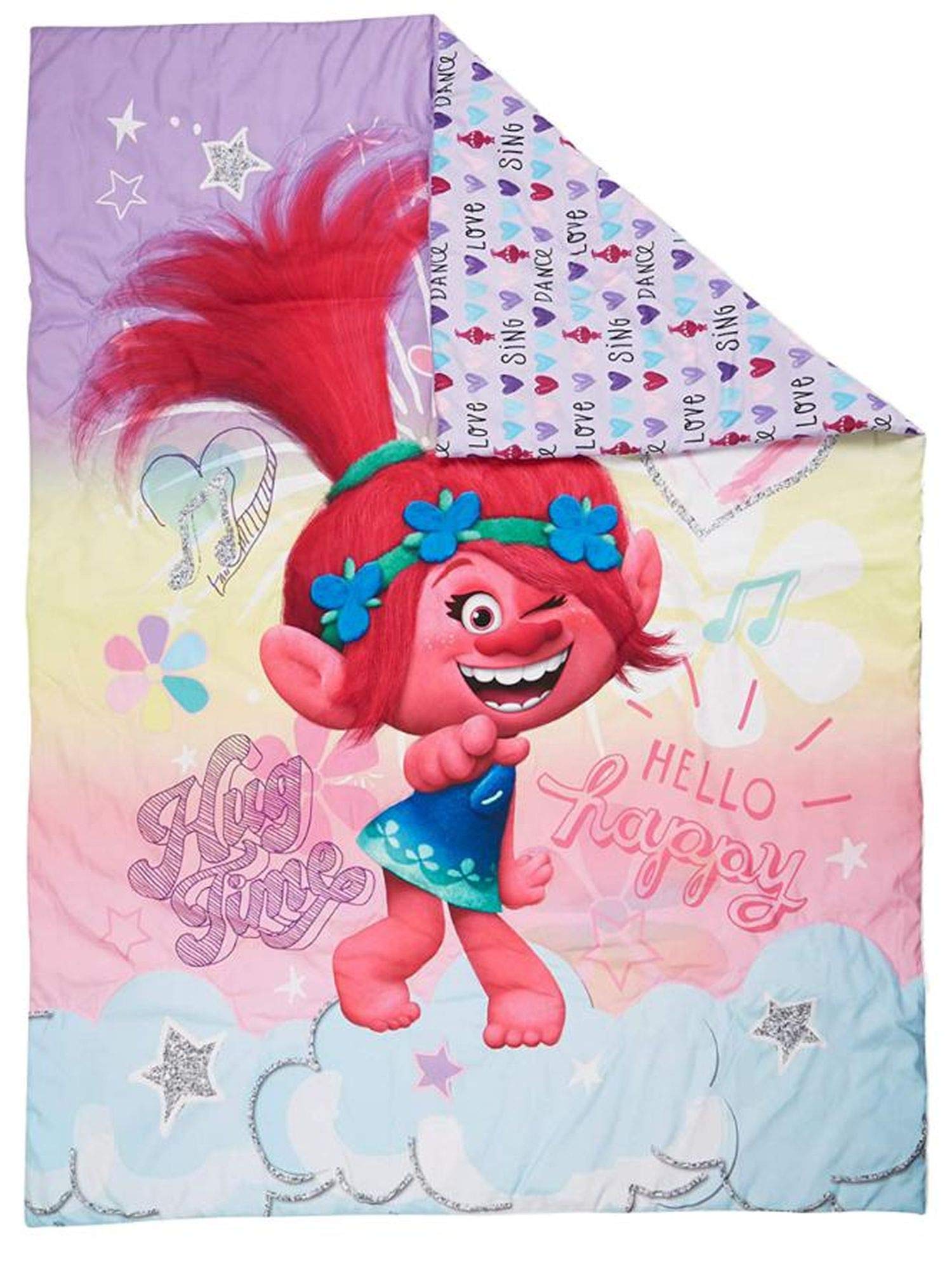 Trolls Hug Time 4-Piece Toddler Bedding Set, Pink, Toddler