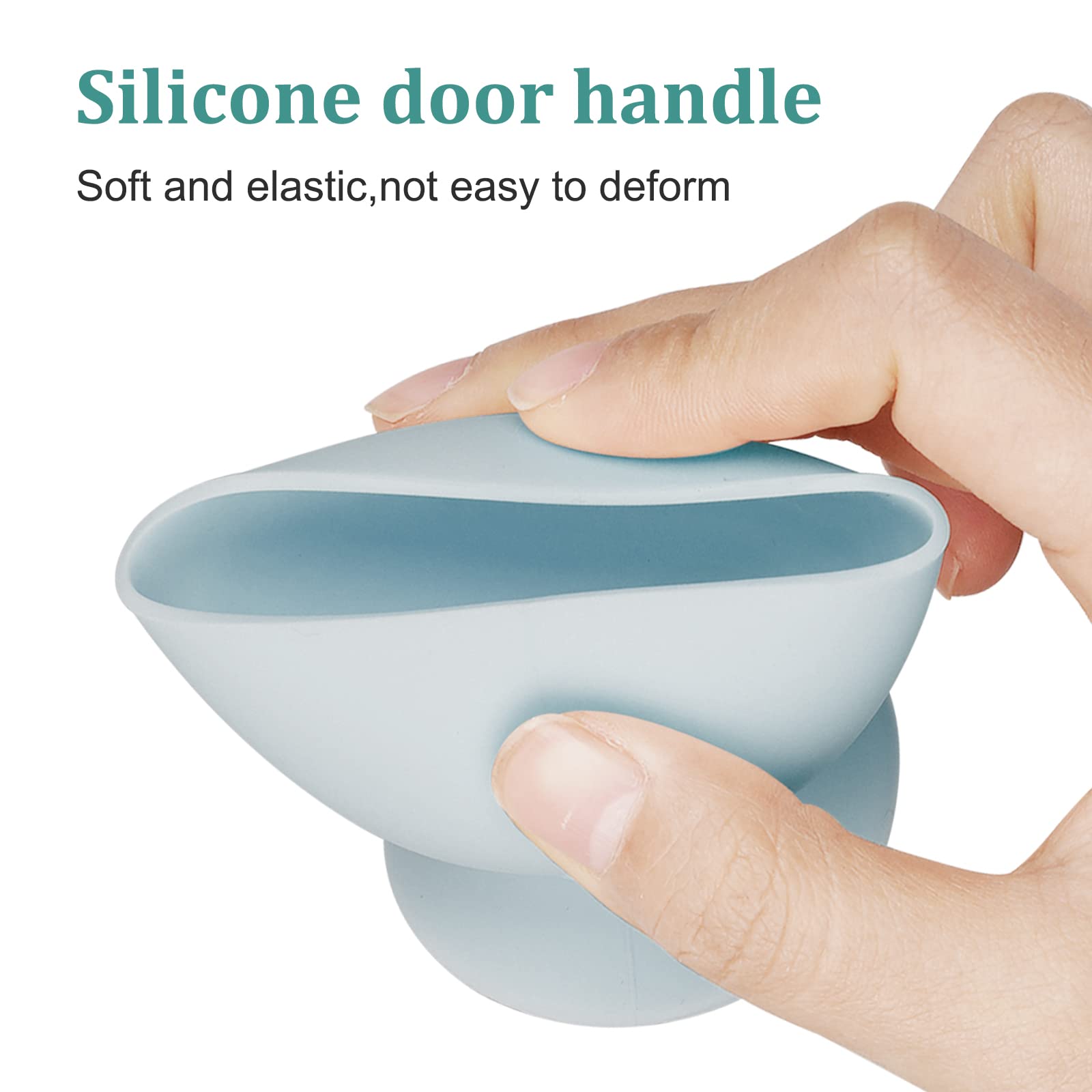Exttlliy 2 Pack Silicone Door Handle Cover Wall Protectors Durable Door Handle Bumper Doorknob Cover Children Safety (Blue)