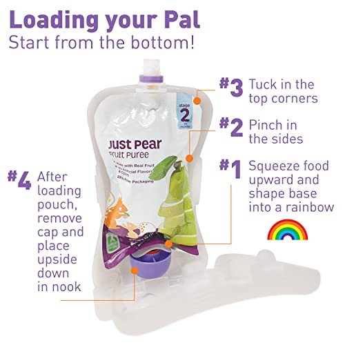 Dreambaby Pouch Pal Self Feeding Baby Food Pouch Holder - No Squeeze, No Spill, No Mess Reusable Container for Toddlers 1 Count (Pack of 1)