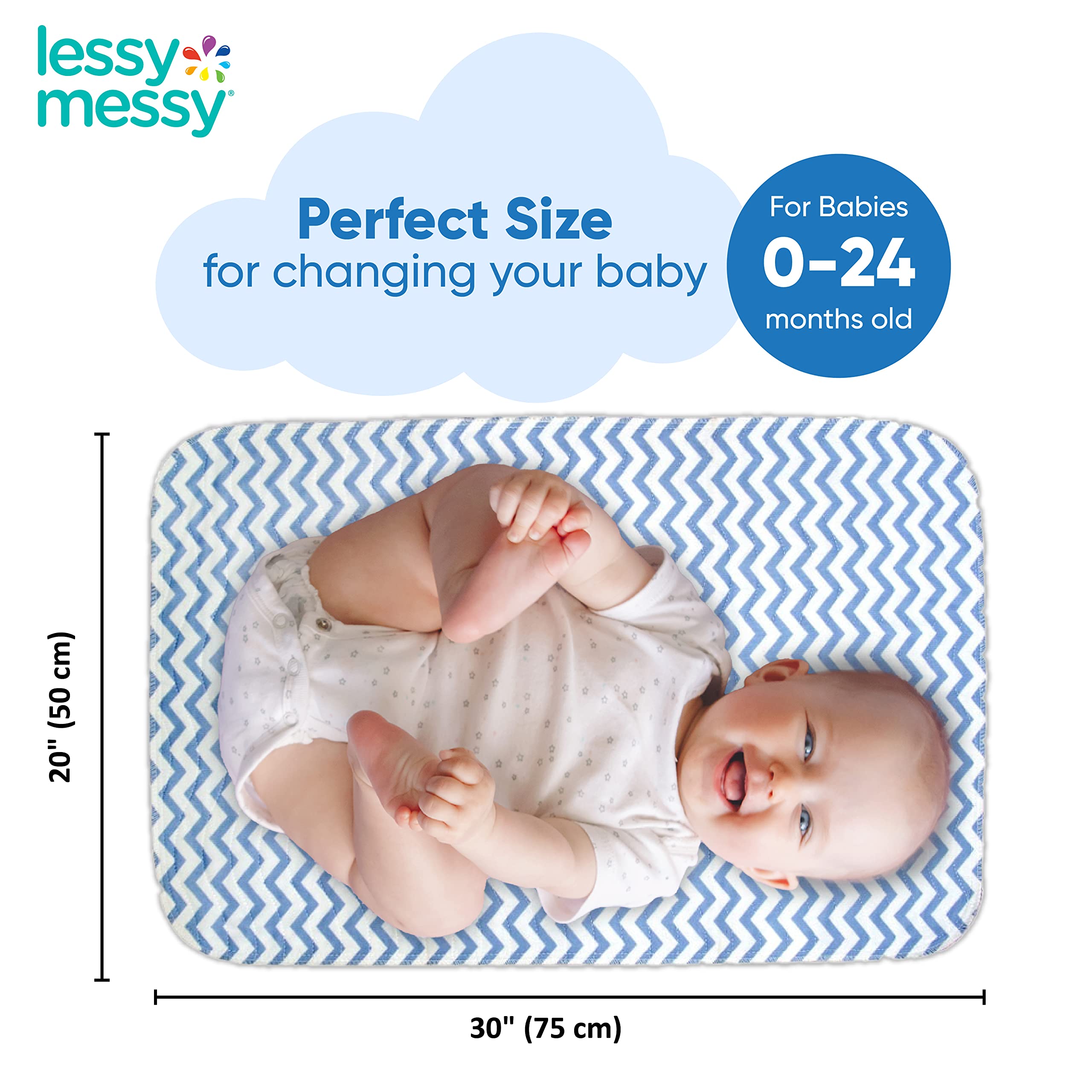 Portable Diaper Changing Mat - Waterproof Machine Washable & Dryer Safe Baby Changing Pad | Extra Large Travel Mat (30" x 20") | Stylish Animal Print Design