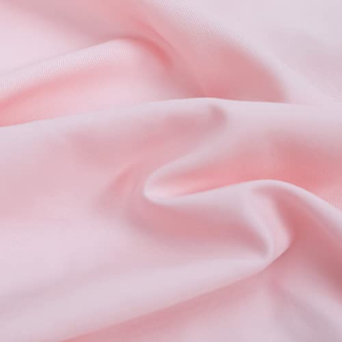 TILLYOU 5-Piece Solid Toddler Bedding Set for Boys or Girls, Bed-in-a-Bag Microfiber Comforter Set, Includes 1 Top Flat Sheet, 1 Mattress Sheets, 1 Padded Quilt and 2 Envelope Pillowcases, Pink