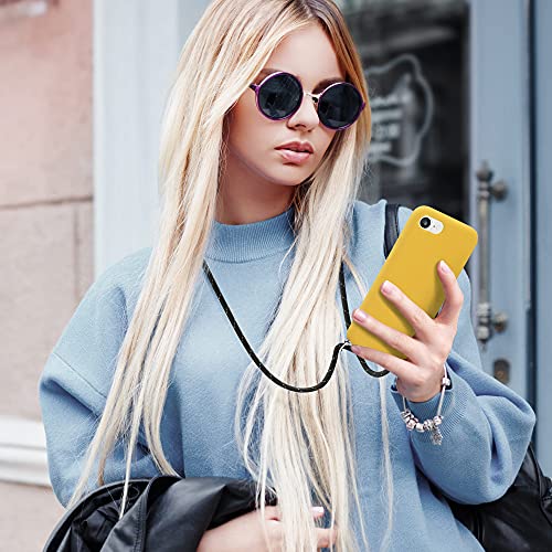 kwmobile Crossbody Case Compatible with Apple iPhone SE (2022) / iPhone SE (2020) / iPhone 8 / iPhone 7 Case - TPU Silicone Cover with Strap - Lavender