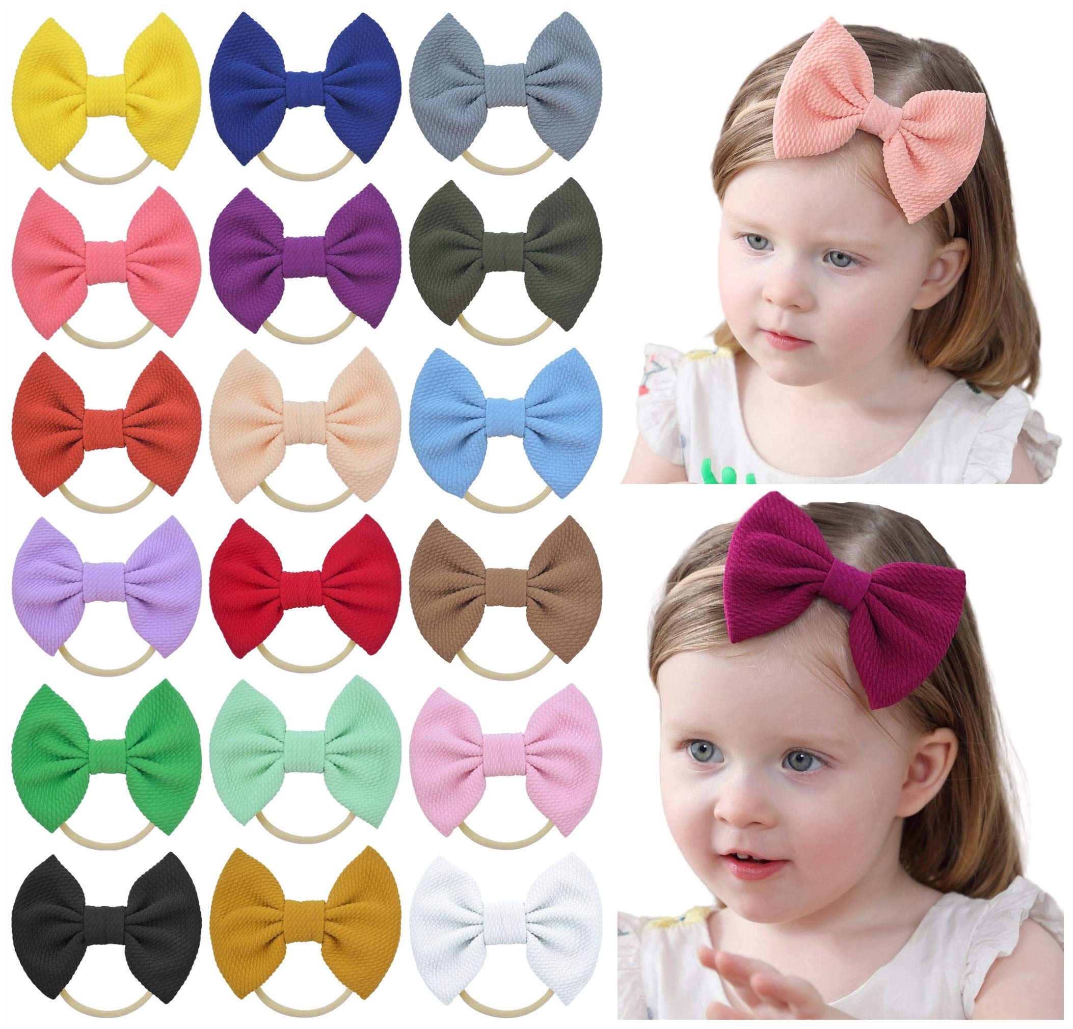 Toptim Baby Girl's Headbands and Bows for Newborn Infant Toddler Photographic Accessories (4.1β Bows)