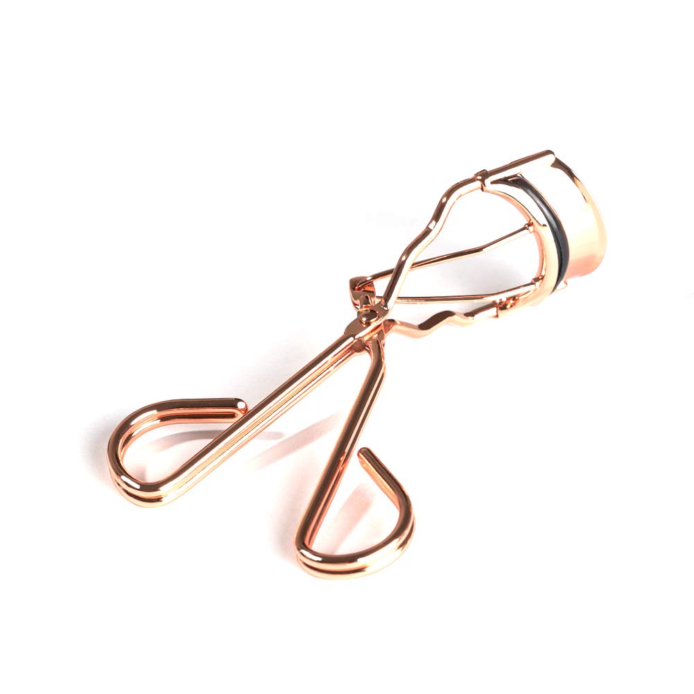 Eyelash Curler, Golden Eyelash Makeup Tools Set with Eyelash Curler, Mini Eyelash Curler, Black Silicone Refill Pads, Professional Lashes Curler, Stainless Steel, Fits Various Eye Lashes New