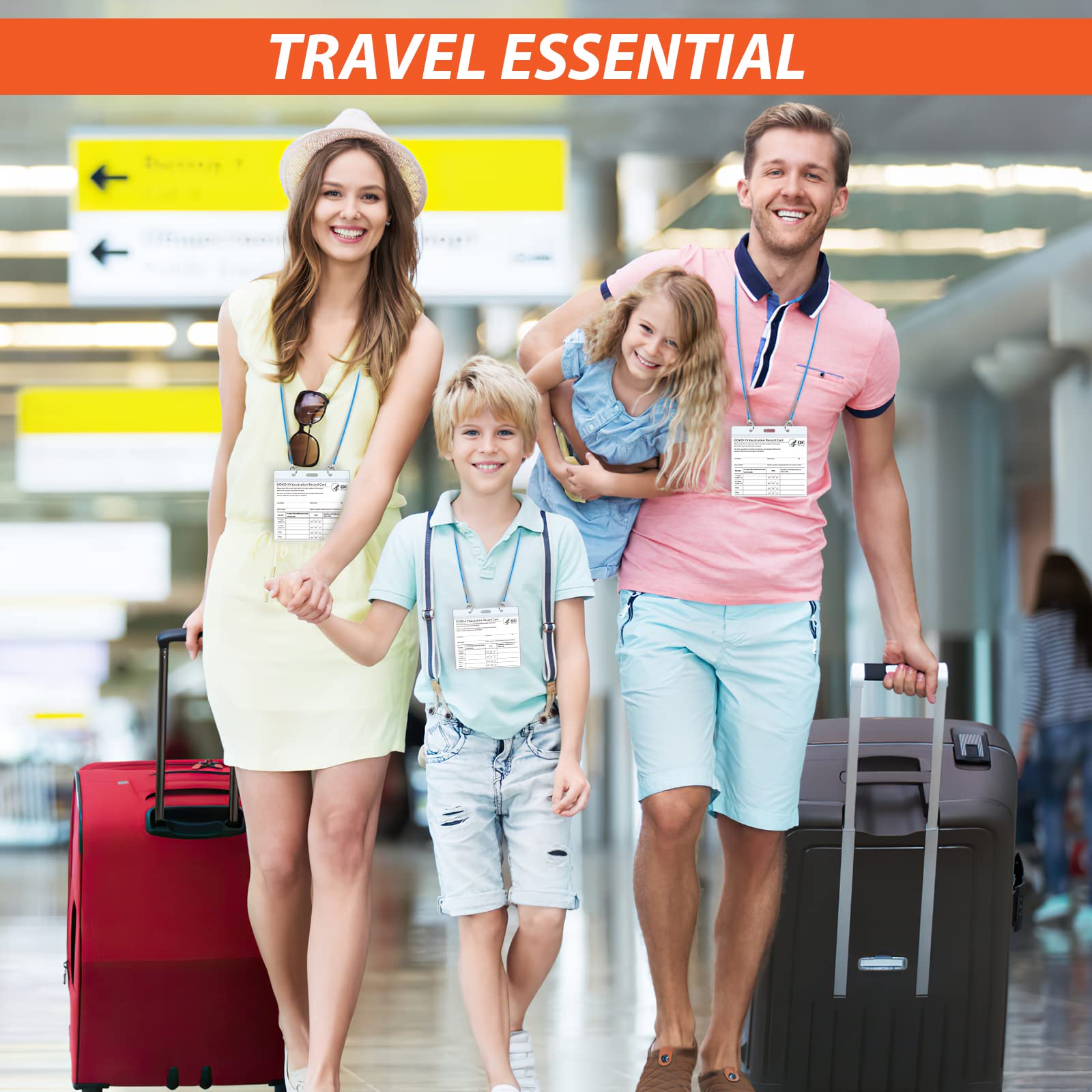 5 Pack Vaccine Card Holder - Travel Accessories, Covid CDC Vaccination Card Protector 4x3 in, Business Travel Essentials