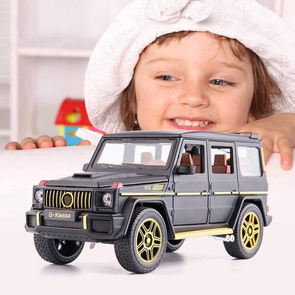 BDTCTK 1/24 Benz G63 AMG Model Car, Zinc Alloy Pull Back Toy car with Sound and Light for Kids Boy Girl Gift (Pink)