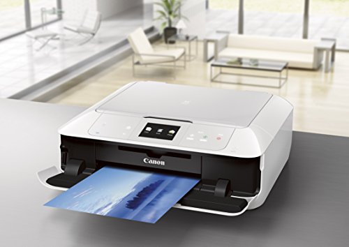 Canon MG7520 Wireless Color Cloud Printer with Scanner and Copier: Mobile, Smart Phone, Tablet Printer, and AirPrint(TM) Compatible,White, Works for Alexa