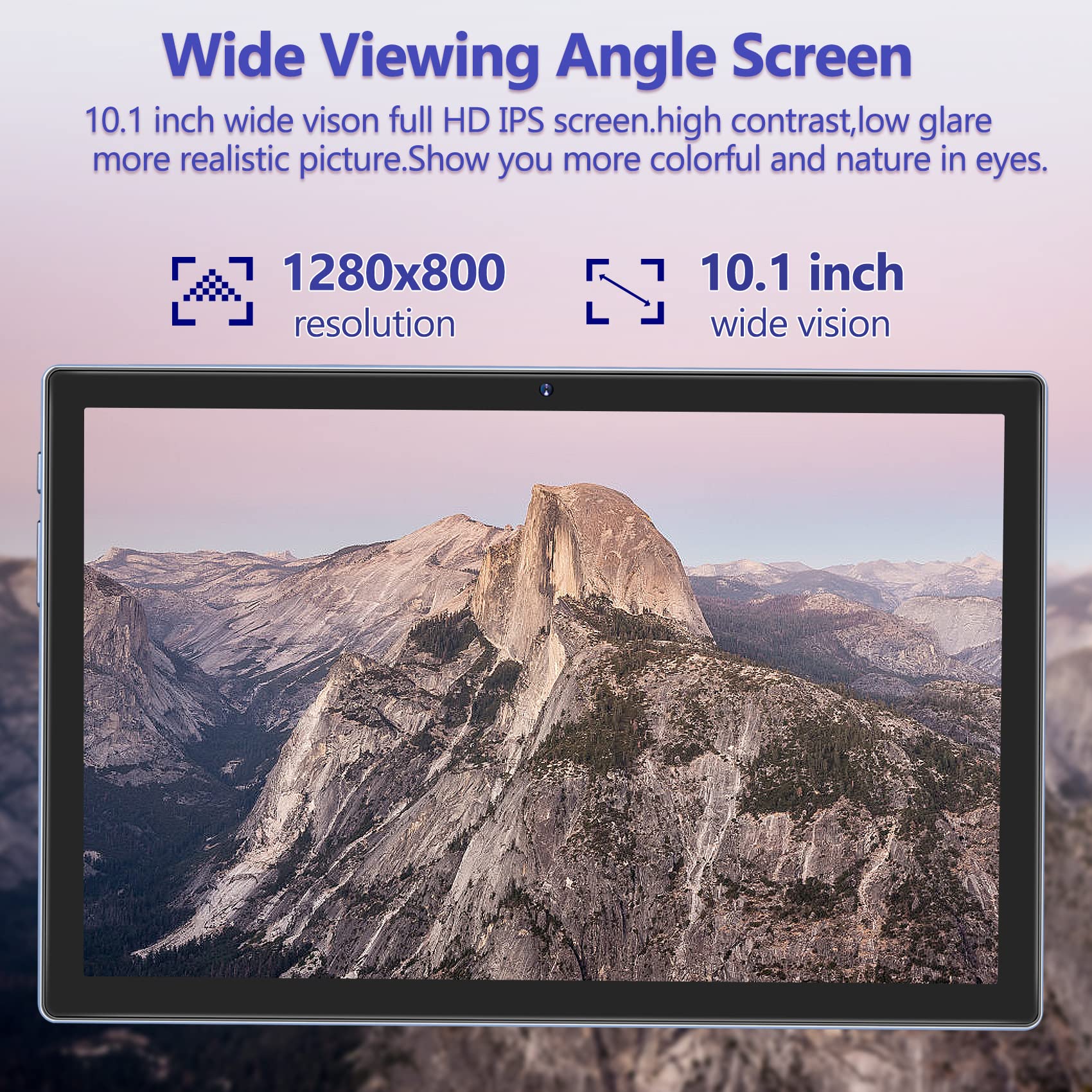 2024 Newest 10 Inch Tablet Android 13 Tablets with Keyboard, 12GB RAM 128GB ROM 512GB Expand, Octa-Core, 5G/2.4G WiFi, HD IPS Display, 8000mAh Tablet PC with Case Mouse GPS Split Screen Support -Blue