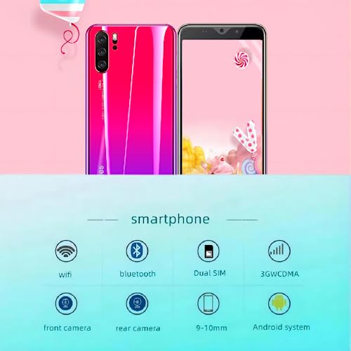aderroo Unlocked Cell Phone,Y99 Android Smartphone, 5.72-inch IPS Full-Screen,Dual SIM Card,1GB RAM 8GB ROM,Only Supports Dual SIM Card Frequency Band of 3GWCDMA :850/2100MHZ(red)