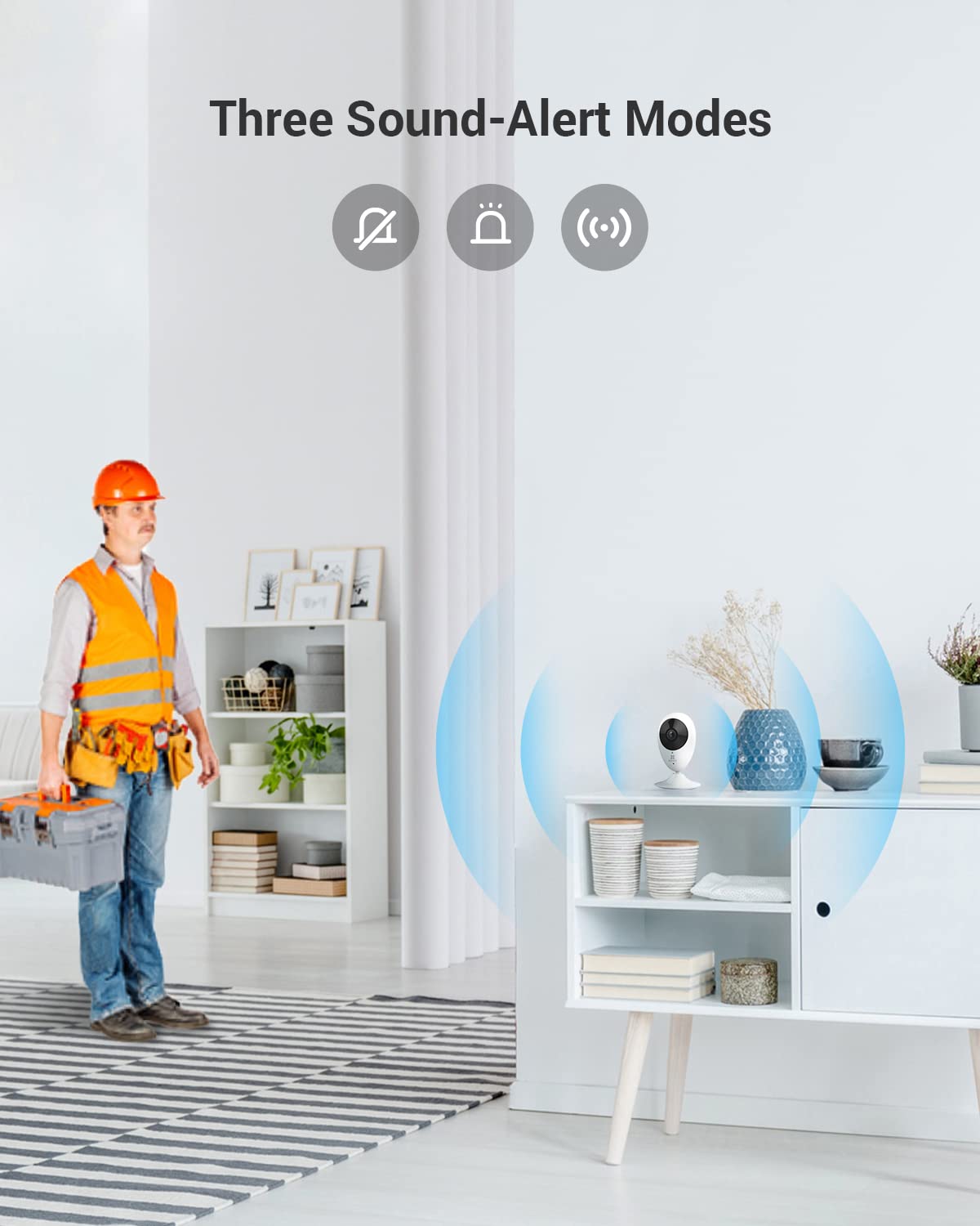 EZVIZ Indoor Security Camera 1080P, Motion Alert, Night Vision, Baby/Pet/Elder Monitoring, 135° Wide Angle, 2-Way Audio, Works with Alexa Google (CTQ2C-WH)
