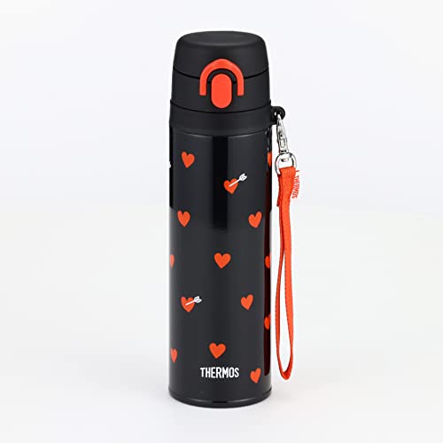 Thermos JNT-551 BKR Water Bottle, Vacuum Insulated Travel Mug, 16.9 fl oz (550 ml), Black Red