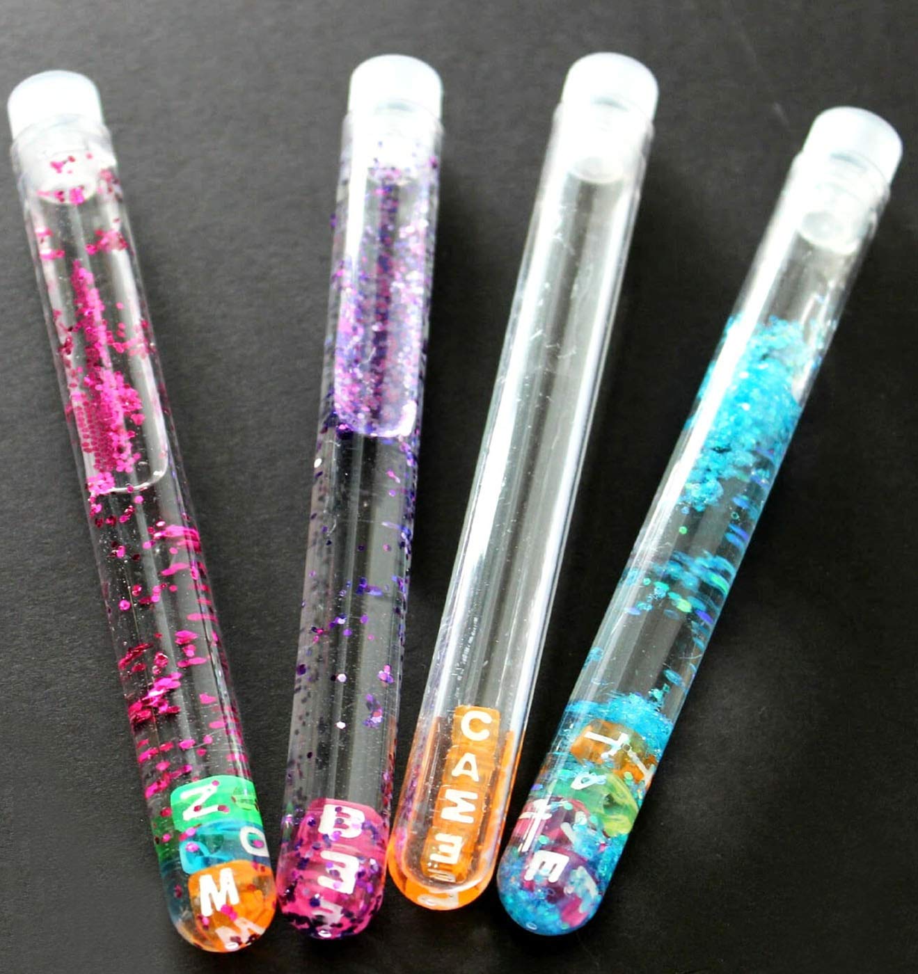 JOYYU 12x100mm 8ml Clear Plastic Test Tubes with Caps for Scientific Experiments, Easter, Scientific Themed Kids Birthday Party Supplies, Eyelash Brushes/Candy Storage(50 Pack)