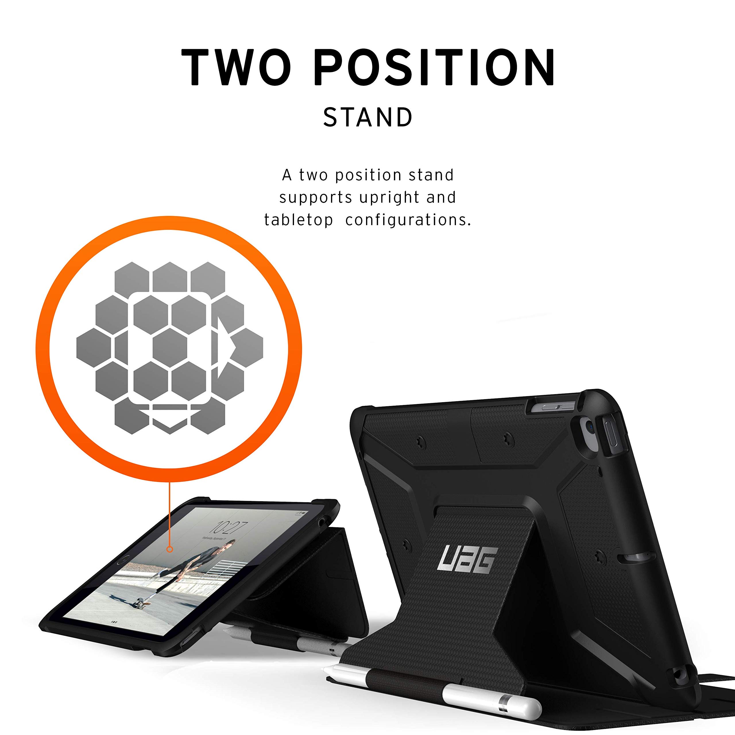 UAG Folio iPad Mini (5th Gen, 2019) Case Metropolis Feather-Light Rugged [Black] Military Drop Tested iPad Cover with Apple Pencil Holder