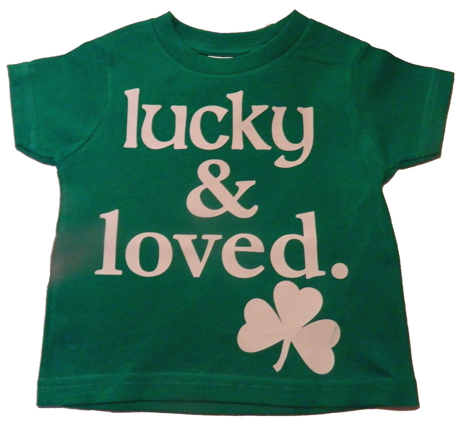 Custom Kingdom Baby Boys Lucky and Loved Irish Shamrock T-Shirt Green (5T)