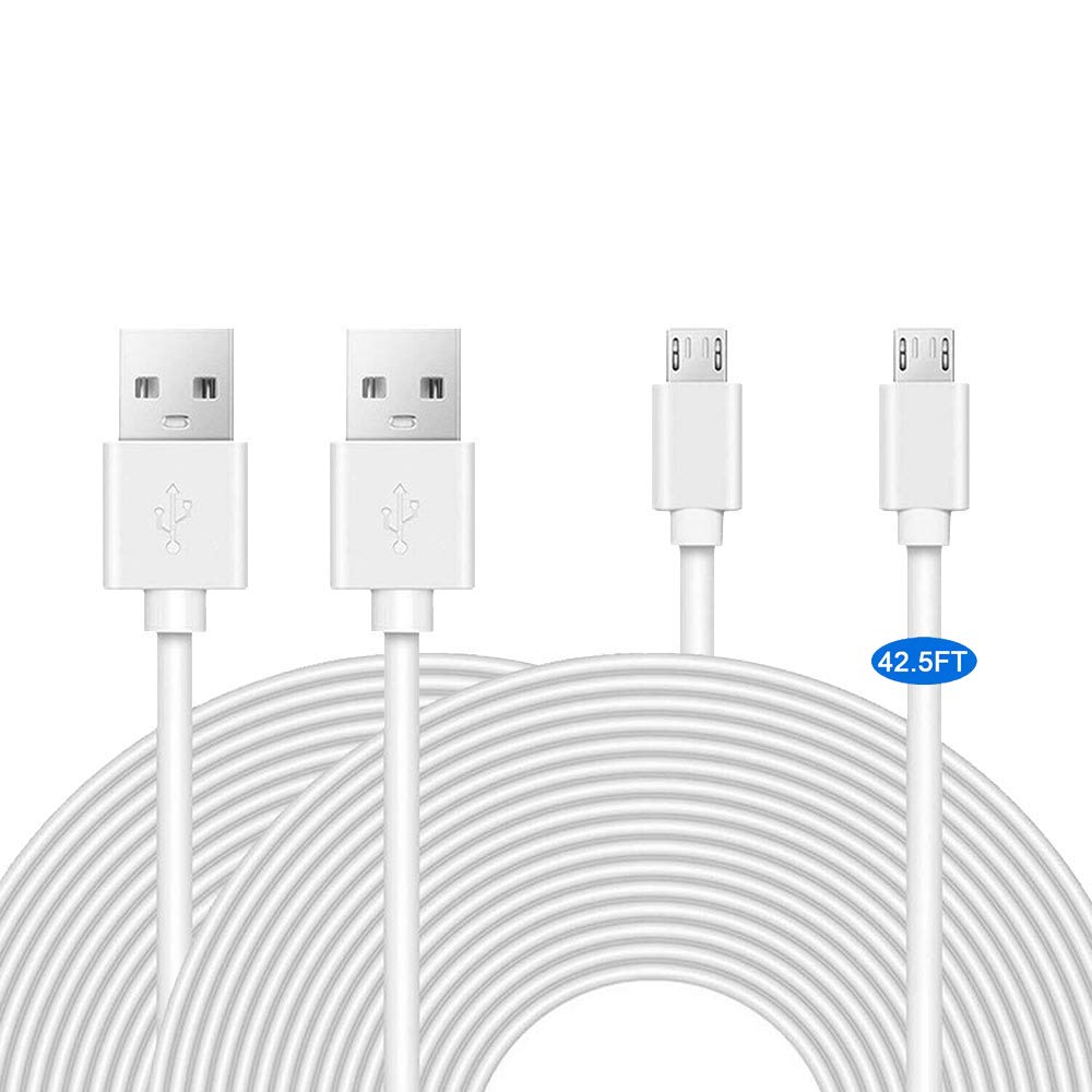 MOYEEL 42.5Ft(13M) Power Extension Cable for Wyze Cam/Wyze Cam Pan, Blink Mini/Blink XT Cam, Yi Camera, NestCam Indoor and Quick Charge Power for Home Security Camera (2 Pack)