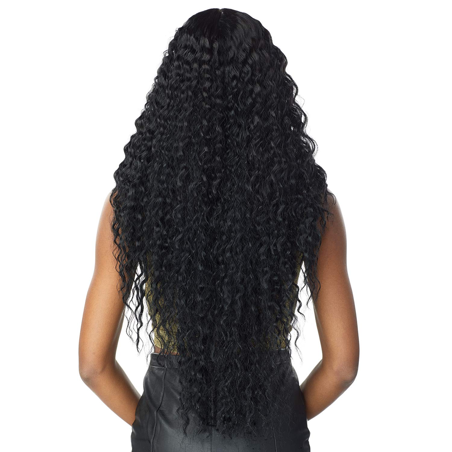 Sensationnel Butta lace wigs - unit 3 extra wide 5 inch deep parting synthetic preplucked hairline glueless lacefront (Jet Black 1)
