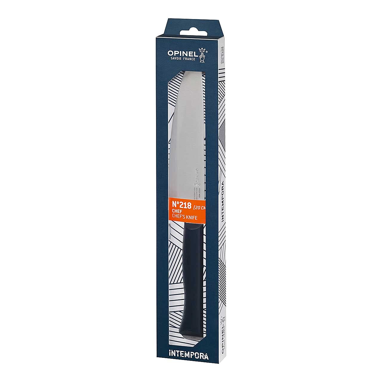 Opinel Intempora 8 Inch Chef Knife – Full Tang Construction, Classic Size for Chopping, Slicing, Prep Work, Made in Portugal, Silver, 002218