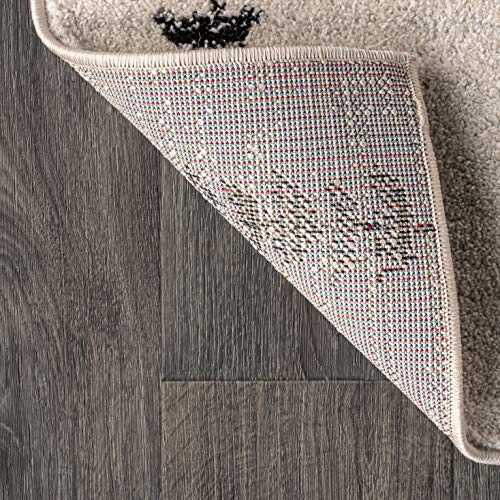 JONATHAN Y MOH203A-8 Zaina Moroccan Beni Souk Indoor Farmhouse Area-Rug Bohemian Minimalistic Geometric Easy-Cleaning Bedroom Kitchen Living Room Non Shedding, 8 X 10, Cream,Black