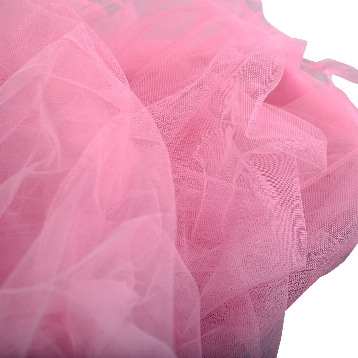 HAPPYGRILL Bed Canopy Mosquito Net Princess Fairy Net with Elegant Ruffle Lace for Girls and Baby (Pink)