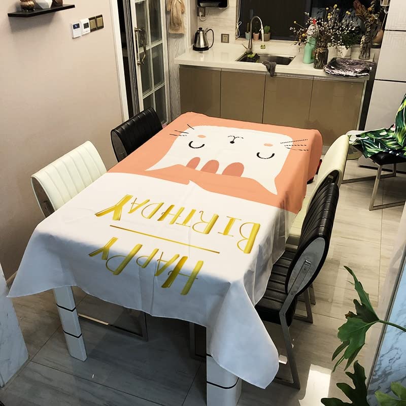 Cute Cartoon Animals Pattern Tablecloth Waterproof Rectangular Wedding Dinning Coffee Table Cover Home Decor M-10 140x200cm