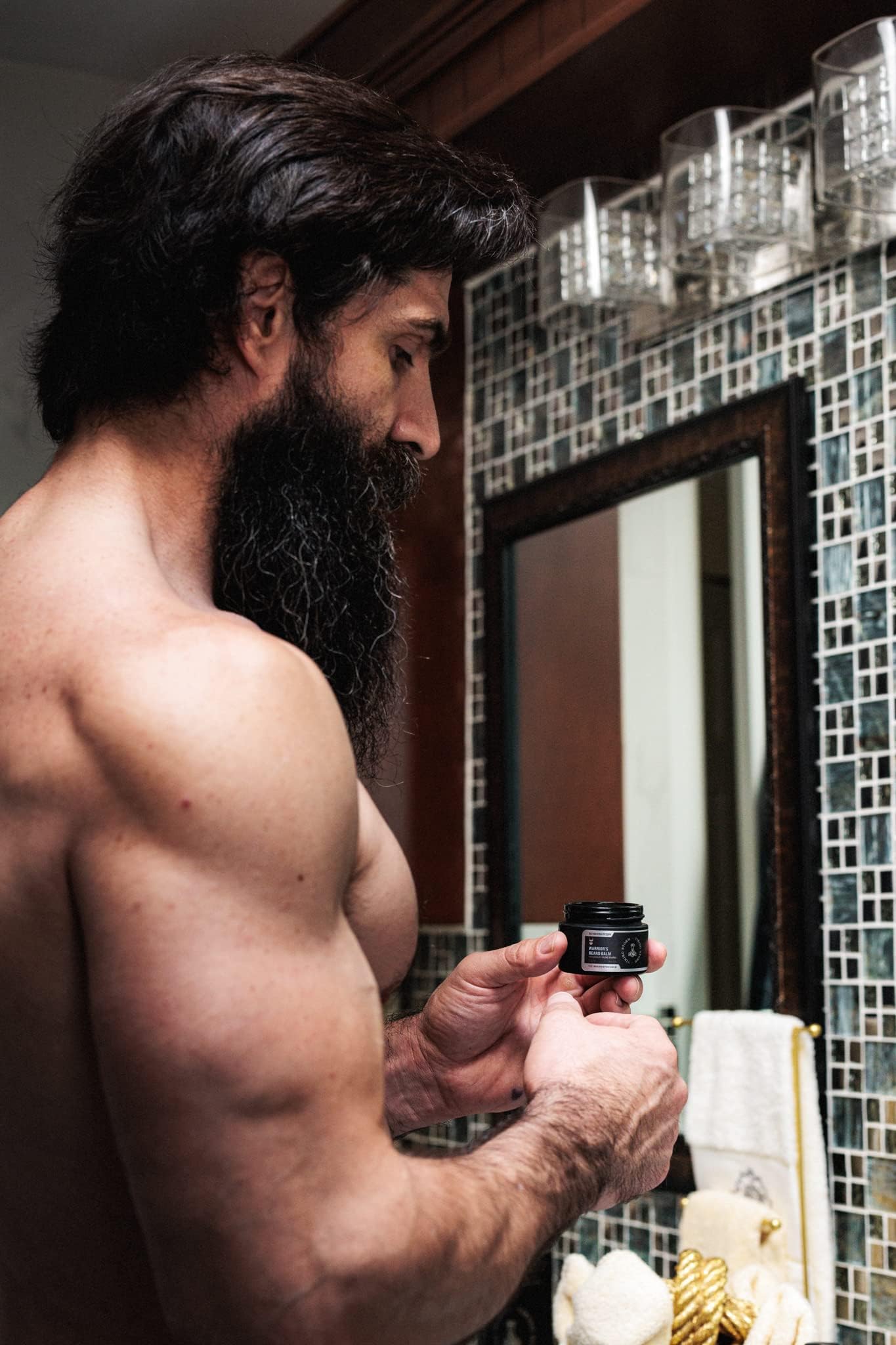 The Beard Struggle Warrior’s Beard Balm - Platinum Collection, Aesir's Triumph - Non-Greasy Low-Hold Formula, Luxurious Cologne-Grade Fragrances 100% Natural and Plant-Based Ingredients - 50g