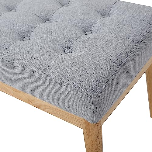 Christopher Knight Home Saxon Fabric Bench, Light Grey, 15.75β D x 43.50β W x 17.00β H