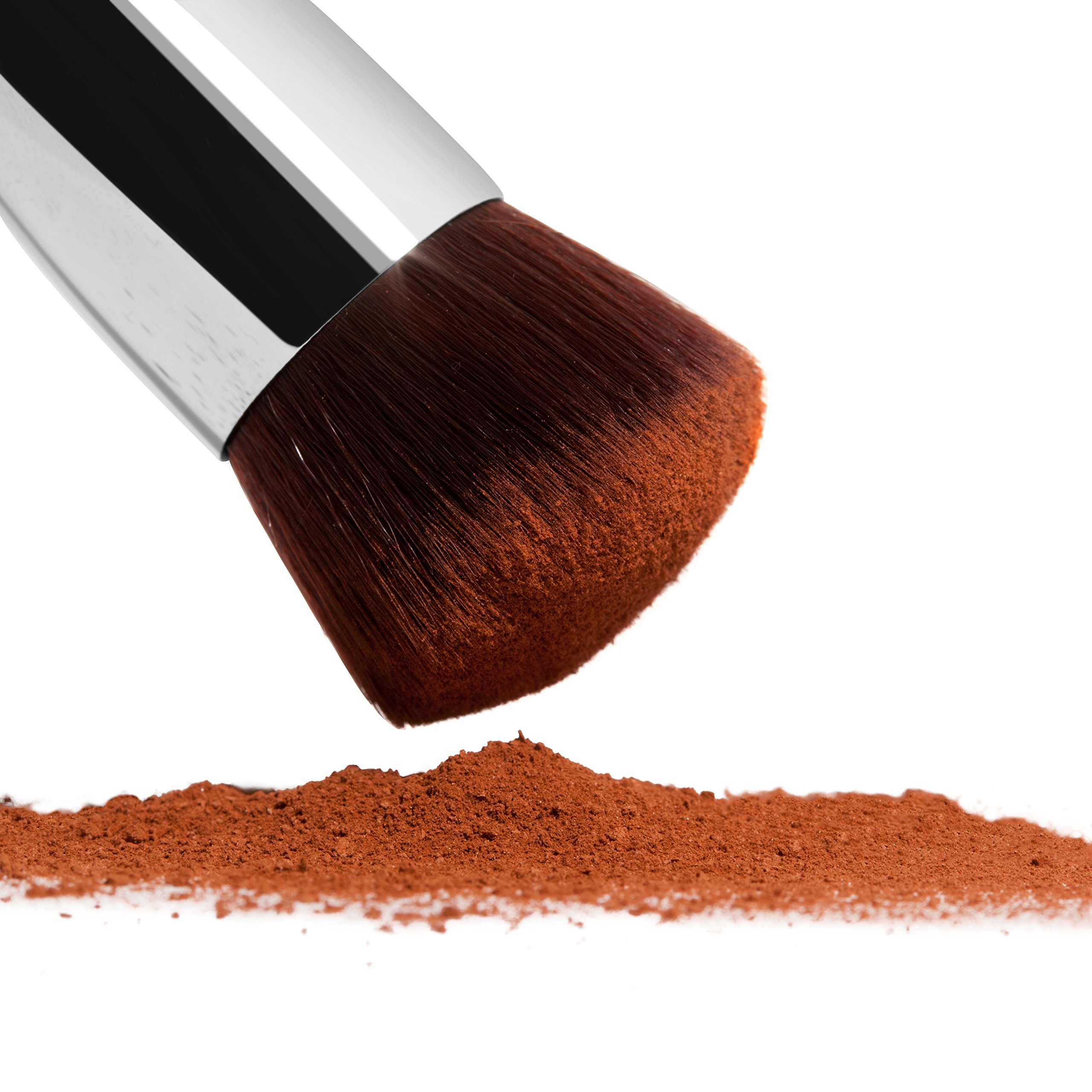 BEST ROUND KABUKI MAKEUP BRUSH for Liquid, Cream Mineral, & Powder Foundation & Face Cosmetics - Prime Quality Design - Carrying Case & E-Book Included