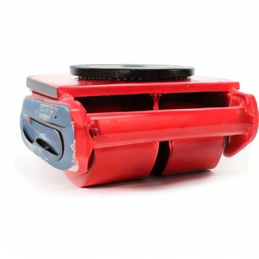 4 Rollers Industrial Machinery Mover, 13200 lbs (6 Tons) Capacity Machinery Skate Dolly, All-Steel Structure, 360 Degree Rotation (Red)