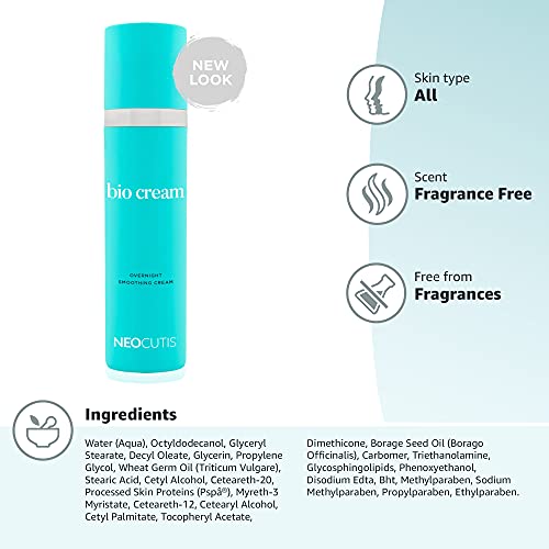 NEOCUTIS Overnight Smoothing Bio Cream, Fragrance free, 1.69 Fl Oz