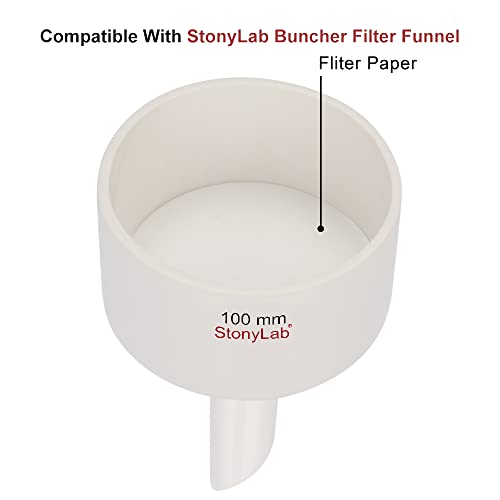 stonylab Quantitative Filter Paper, 100 Pack Slow Flow Rate Cellulose Filter Paper Circles with 10 Micron Particle Retention, 94 mm Diameter