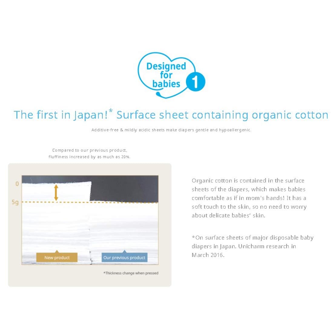 Moony Baby Diapers Medium (13-24 lb) 46 Count, Notification Strips, Parallel Import Product, Made in Japan